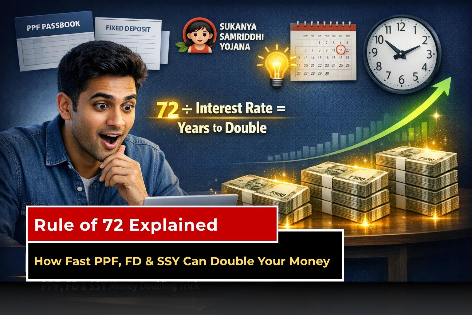 Rule of 72 Explained: How Fast PPF, FD & SSY Can Double Your Money